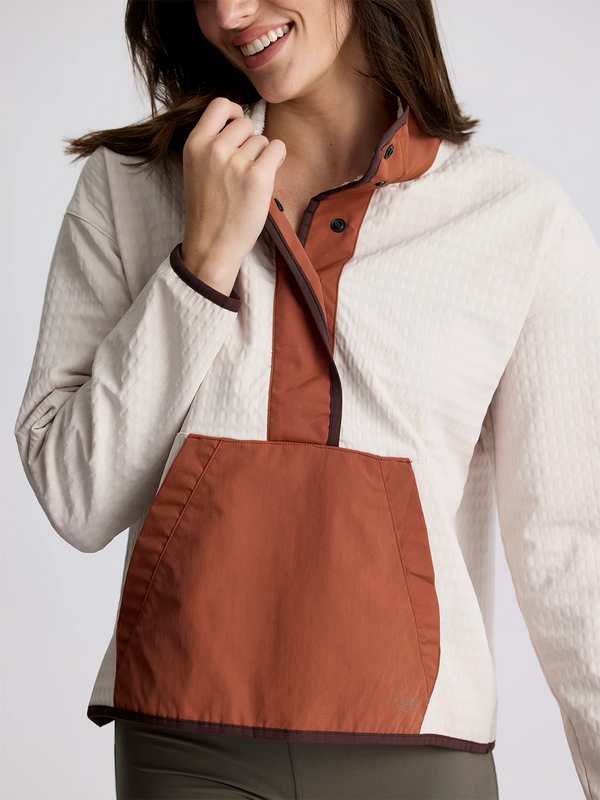 Women's Gridback Fleece Snap Pullover - Stone – Free Fly Apparel