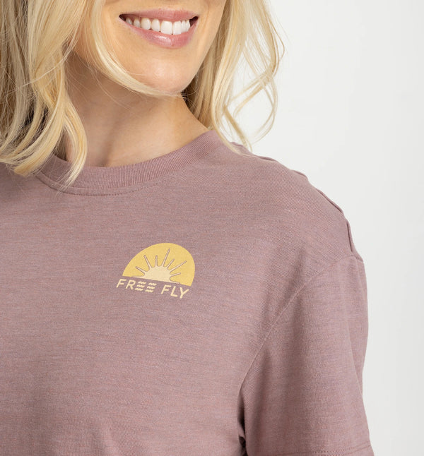 Women's Daybreak Tee - Heather Fig – Free Fly Apparel