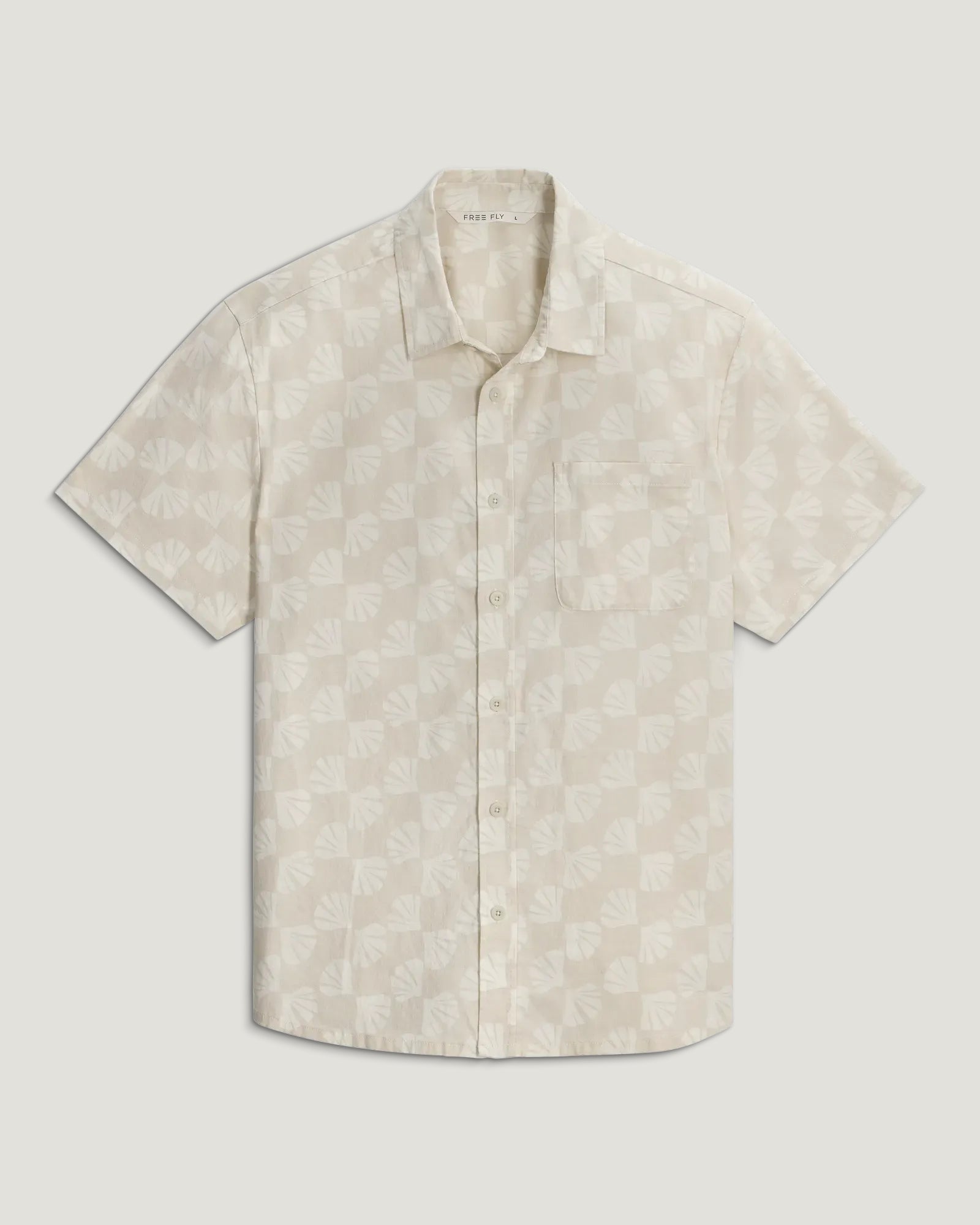Men's Harbor Short Sleeve Shirt - Sea Scallop Print Birch – Free Fly ...