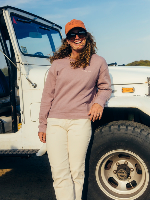 Women's Carve Your Path Fleece Crew - Heather Fig – Free Fly Apparel