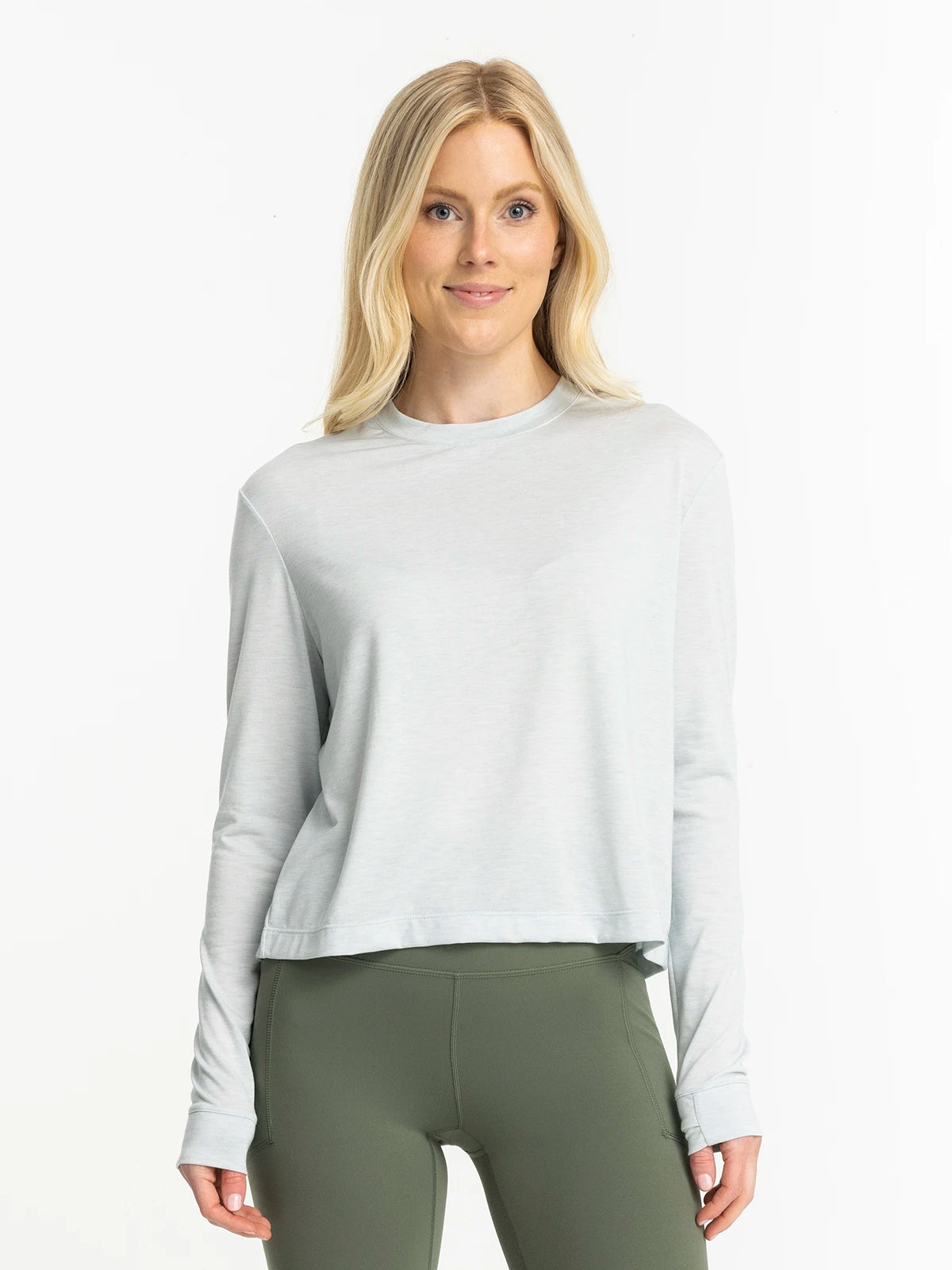 Women's Elevate Long Sleeve - Heather Tide Pool – Free Fly Apparel