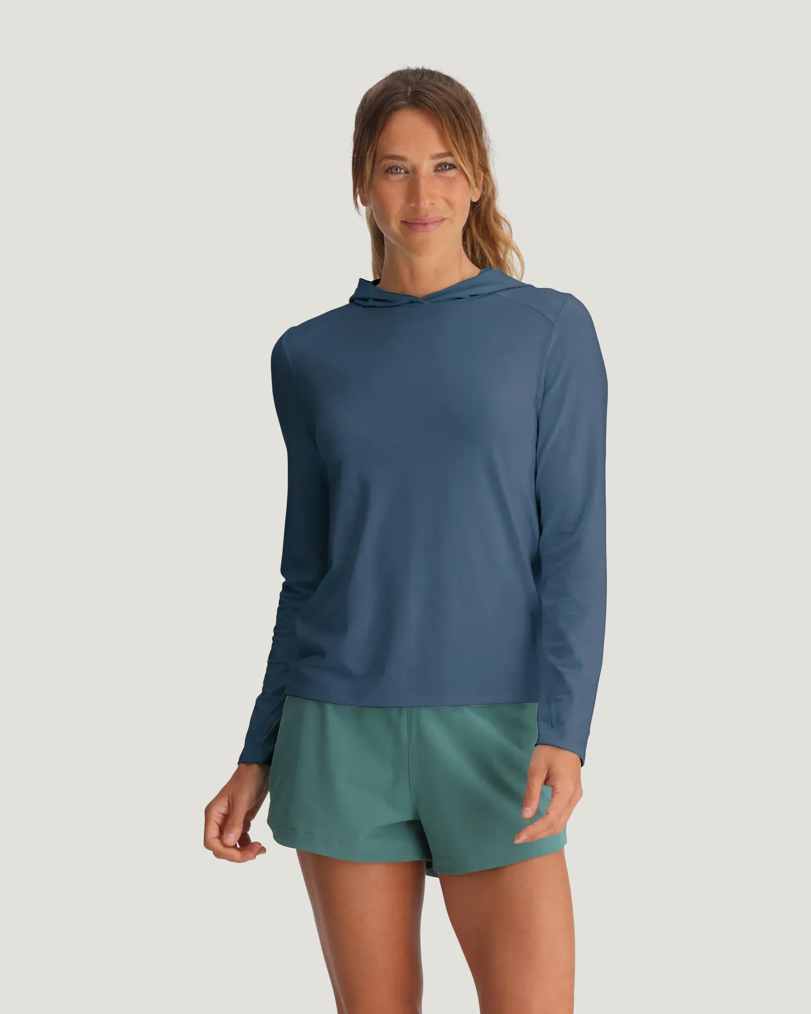 Women's Bamboo Shade Hoodie II - Pacific Blue – Free Fly Apparel