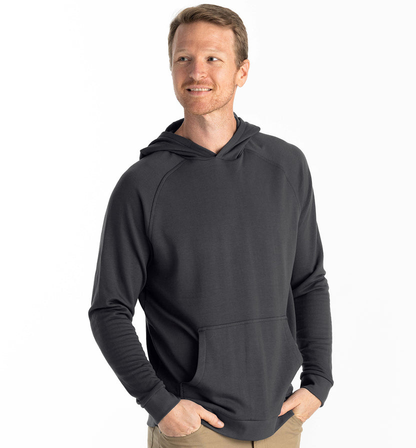 Men's Bamboo Lightweight Fleece Hoodie - Black Sand – Free Fly Apparel