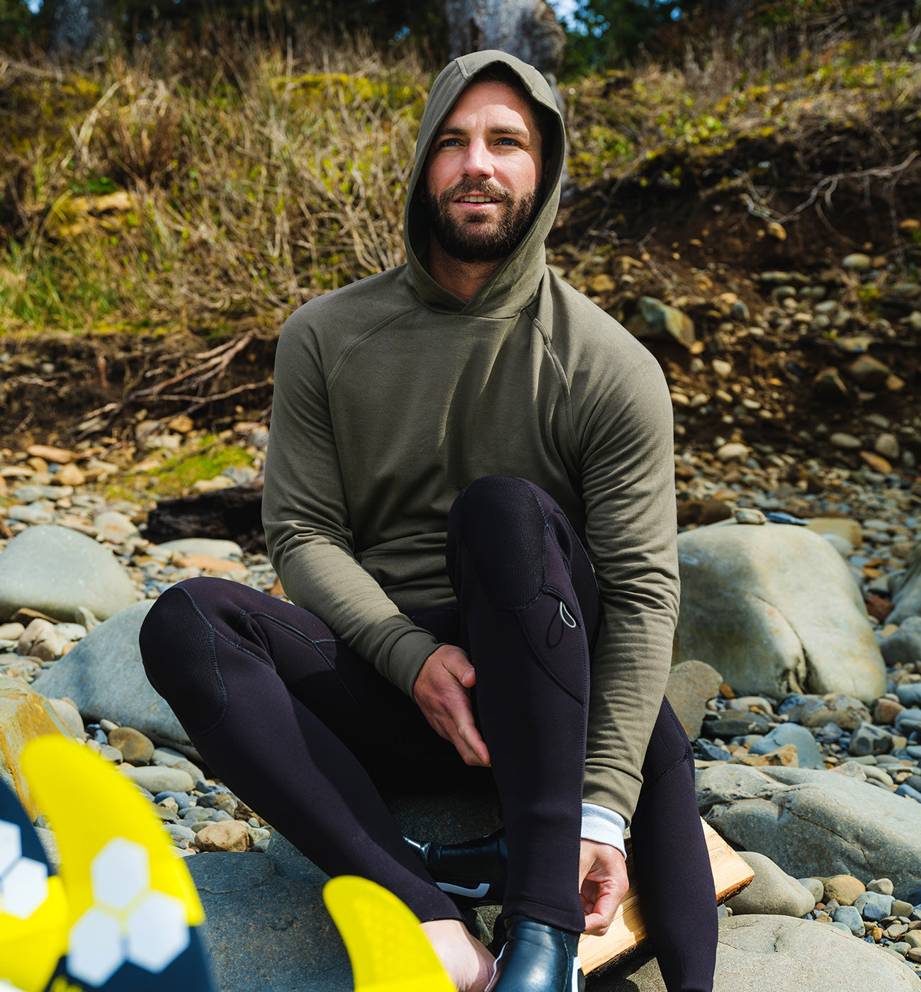 Men's Bamboo Lightweight Fleece Hoodie - Storm Cloud – Free Fly