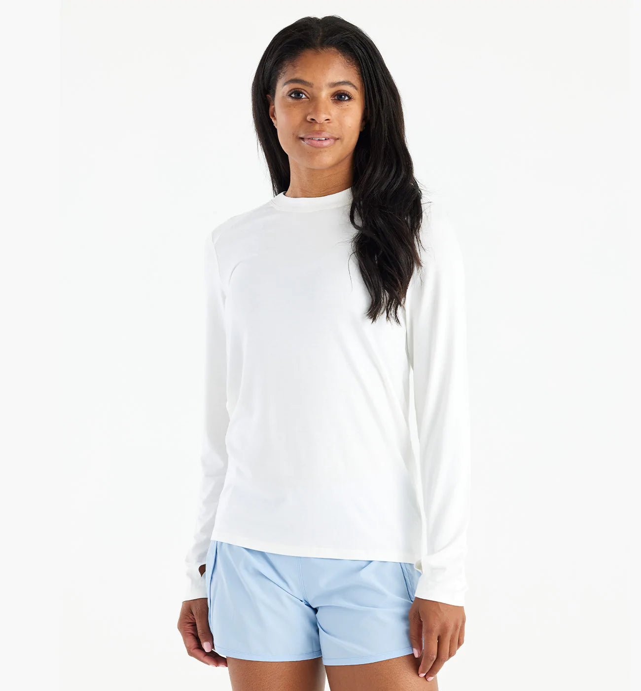 Women's Bamboo Shade Long Sleeve II - Bright White – Free Fly Apparel
